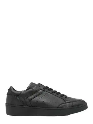 Canali Lace-up Leather Sneakers - Black