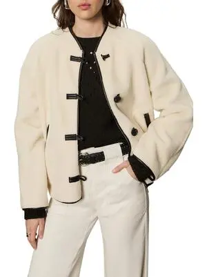 Sanctuary Faux Shearling Jacket - Chalk White