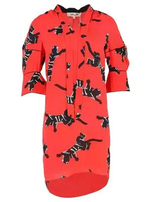Diane Von Furstenberg Printed Mini Dress - Red