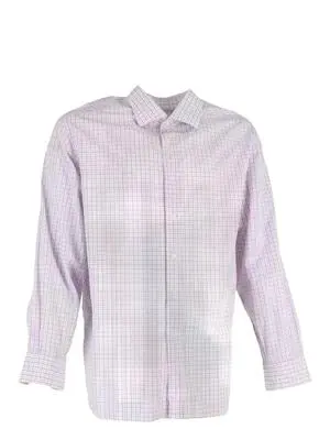 Giorgio Armani Check-pattern Long-sleeve Shirt - White