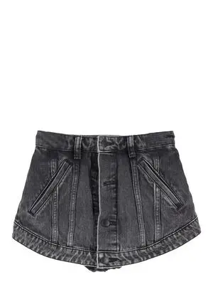 ALEXANDER WANG Buttoned Denim Skort - Grey