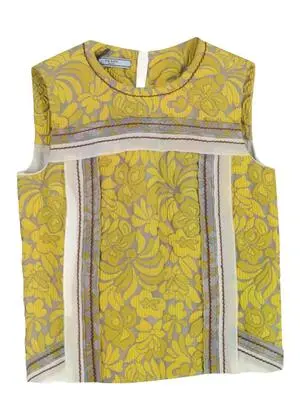 Prada Floral-print Sleeveless Top - Yellow