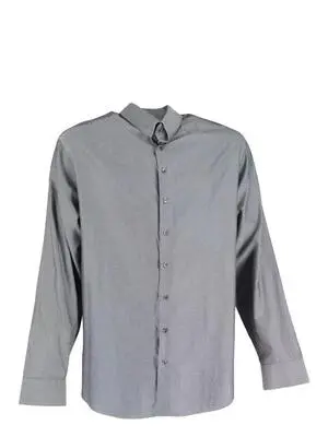 Giorgio Armani Diagonal Striped Long Sleeve Shirt - Grey