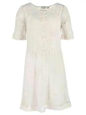 TEMPERLEY LONDON Lace-detail Midi Dress - White