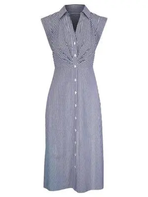 Veronica Beard Stripe-pattern Shirt Dress - Blue