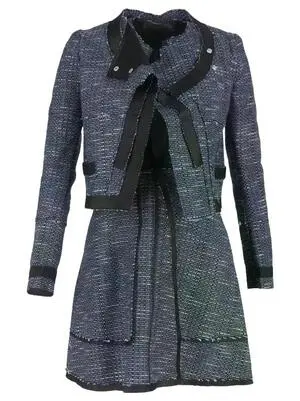 Proenza Schouler Tweed Mini Dress And Blazer Set - Blue
