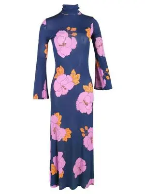 Dodo Bar Or Brigitte Floral Turtleneck Maxi Dress - Blue