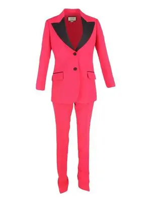 Gucci Contrast-lapel Suit - Pink