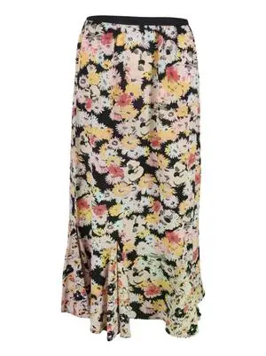 Rixo Floral-print Midi Skirt - Black