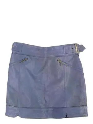 Alice By Temperley Leather Belted Mini Skirt - Blue