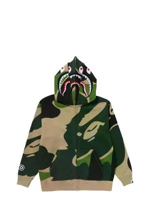 A BATHING APE Camouflage Shark Hoodie - Green
