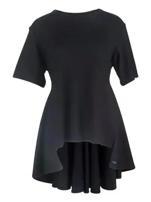 Yohji Yamamoto Asymmetric Peplum Top - Black