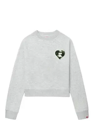 A BATHING APE Camouflage Heart Patch Knitwear - Grey