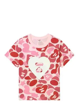 A BATHING APE Heart Pattern T-Shirt