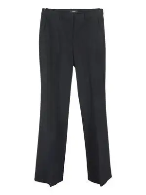 Theory Wide-leg Wool Trousers - Black