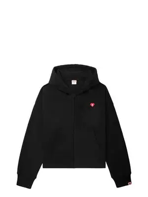 A BATHING APE Heart Appliqué Hoodie - Black