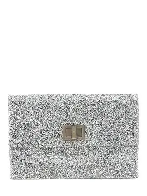 ANYA HINDMARCH Valorie Glitter Clutch - Silver