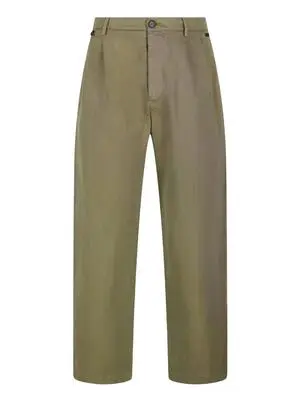 MASSIMO OSTI STUDIO Pleated Trousers With Logo - Neutrals