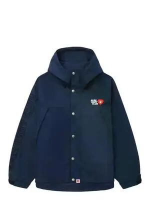 A BATHING APE Logo Hooded Jacket - Blue