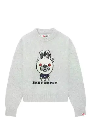 A BATHING APE Graphic Knit Jumper - Grey