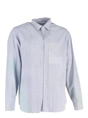 Giorgio Armani Check-print Long-sleeve Shirt - Blue