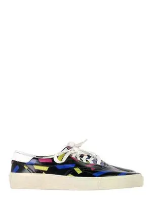Saint Laurent Printed Lace-up Sneakers - Black