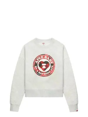 A BATHING APE Heart Print Sweatshirt - Grey
