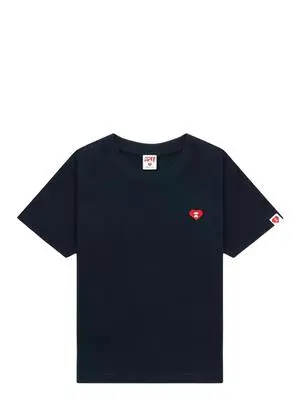 A BATHING APE Heart-appliqué T-shirt - Blue