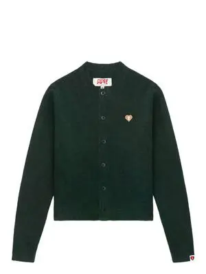A BATHING APE Heart-motif Buttoned Cardigan - Green