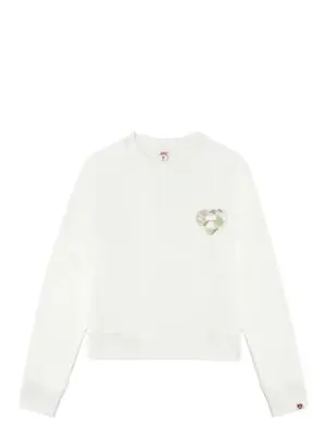 A BATHING APE Heart Appliqué Sweater - White