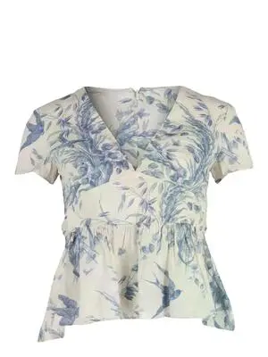 Red Valentino Printed V-neck Blouse - Neutrals