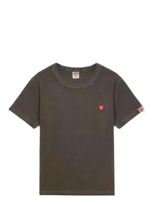 A BATHING APE Heart Detail Ribbed T-shirt - Brown