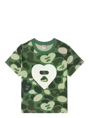 A BATHING APE Camouflage Heart T-shirt - Green