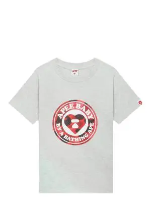A BATHING APE Camo Heart Logo T-shirt - Grey
