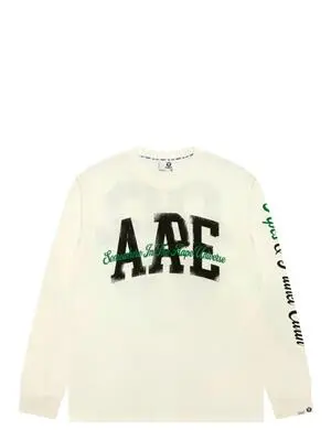 AAPE BY *A BATHING APE® Long-sleeve Printed T-shirt - Neutrals