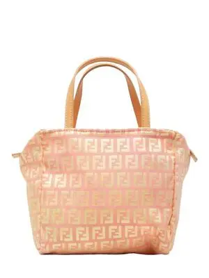 Fendi Mini Zucchino Canvas Handbag - Pink