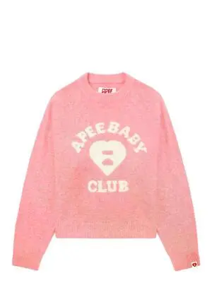 A BATHING APE Heart-motif Knit Sweater - Pink