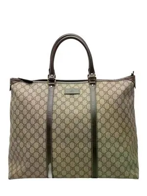 Gucci Gg Supreme Weekender Travel Bag - Brown