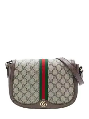 Gucci Gg Supreme Ophidia Crossbody Bag - Brown