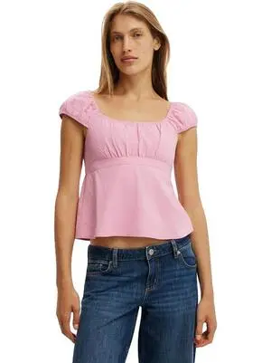 COTTON ON Tie-back Babydoll Top - Light Orchid