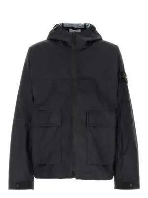 Stone Island Logo-patch Hooded Jacket - Black