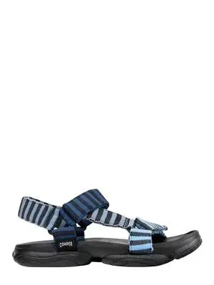 Camper Striped Karst Platform Sandals - Blue