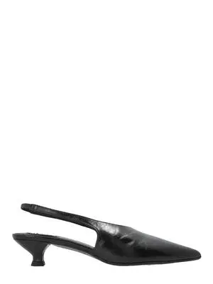ALOHAS Point-toe Kitten Heel Slingbacks - Black