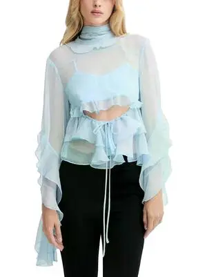 Bardot Anyssa Ruffled Blouse - Blue