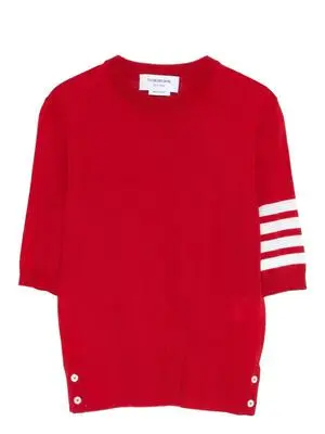 Thom Browne Stripe-detail T-shirt - Red
