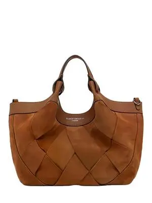 GIANNI CHIARINI Dua Woven Leather Shoulder Bag - Brown