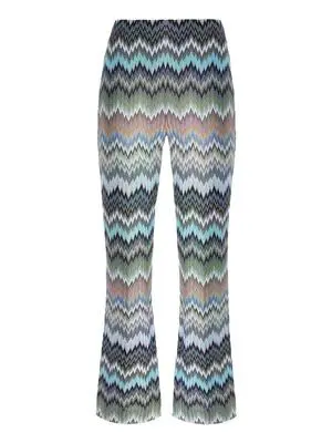 Missoni Zigzag-pattern Flared Trousers - Blue