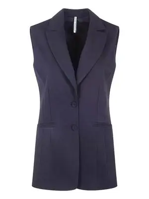 Liviana Conti Logan Button-front Gilet - Blue