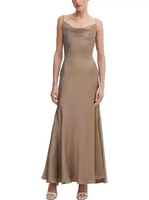 Bardot Monroe Cowl-neck Maxi Dress - Brown
