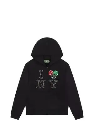 DENIM TEARS Embellished Zip-up Hoodie - Black